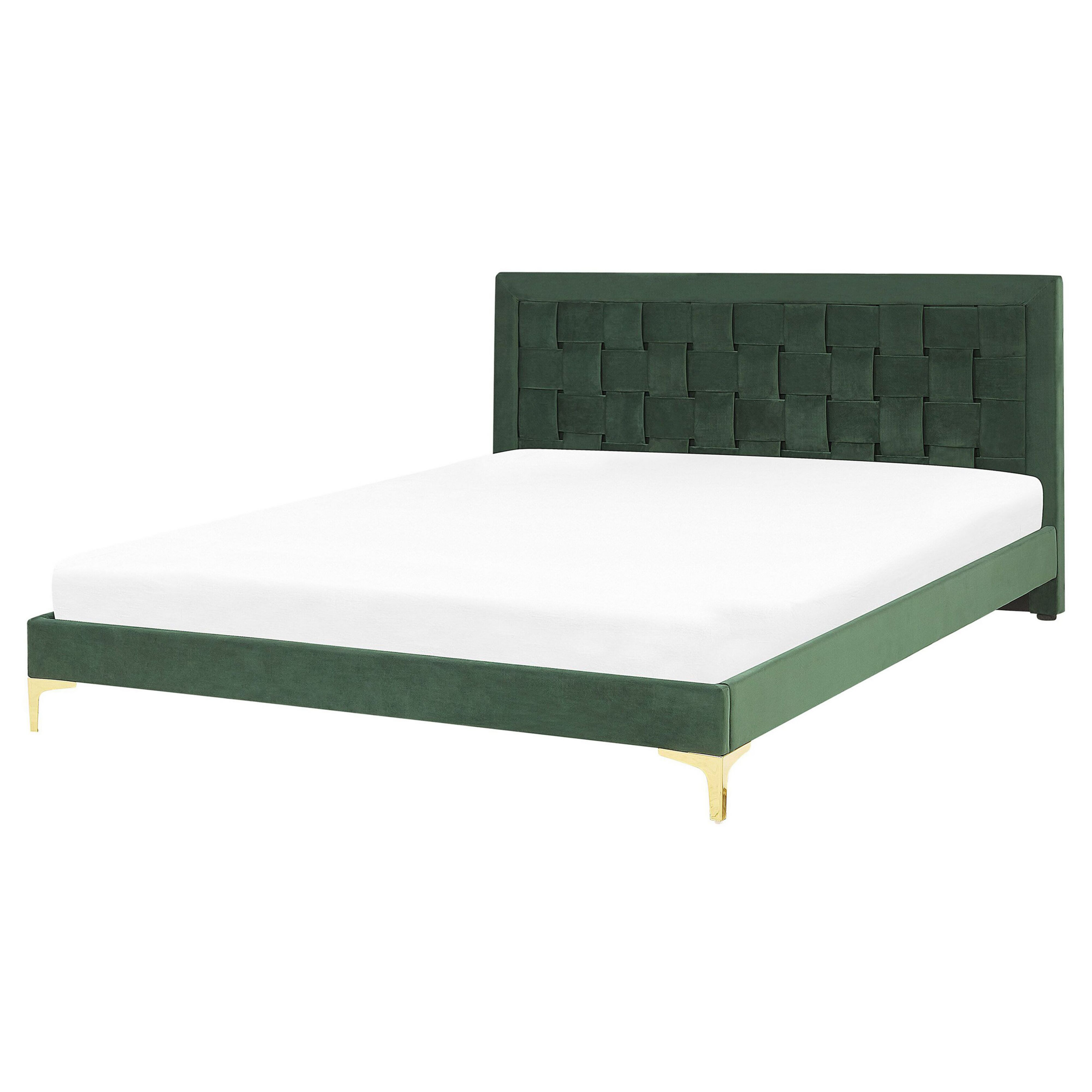 Letto Velluto LIMOUX 160 x 200 cm Verde scuro | Leroy Merlin