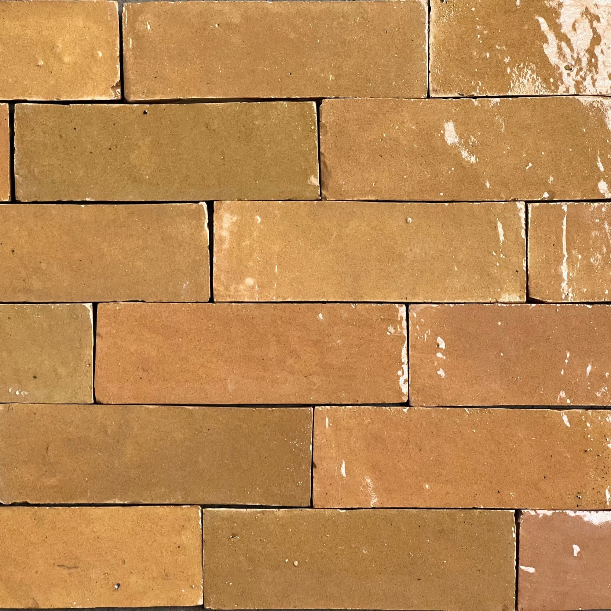 Zellige Marocain Artisanal Véritable - Terre d'émail 5x15 cm - Terre ...