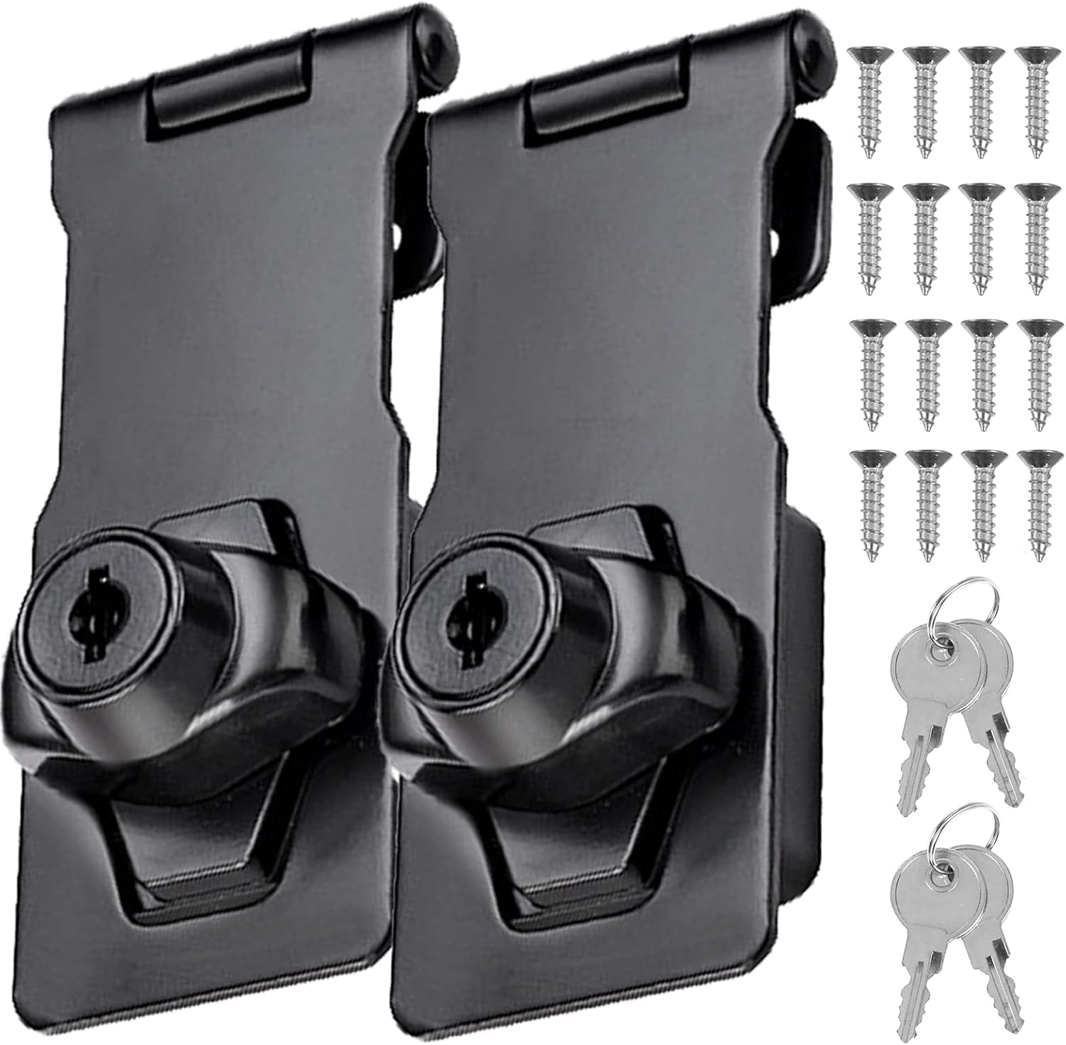 2 pièces Verrou Porte Avec Clef, Serrure de Porte Coulissante, Serrure ...