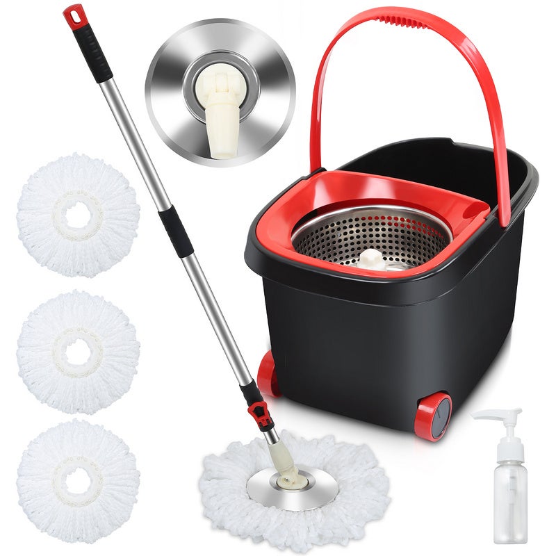 Serpillière Kit de nettoyage, Serpillère + seau - Balai lave sol à ...