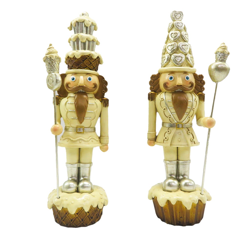 Clayre & Eef Figurine Set de 2 Casse-noisette 23 cm Beige | Leroy Merlin