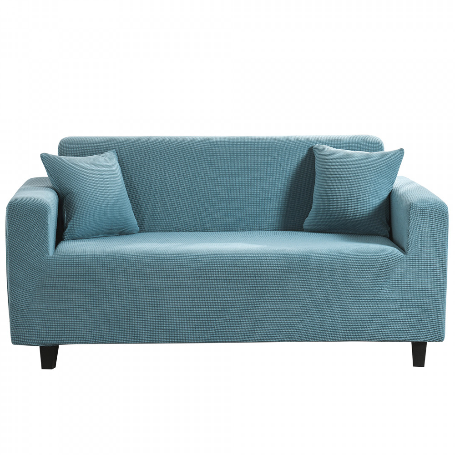Housse de canapé extensible, douce et résistante, en polaire, bleu (3 ...