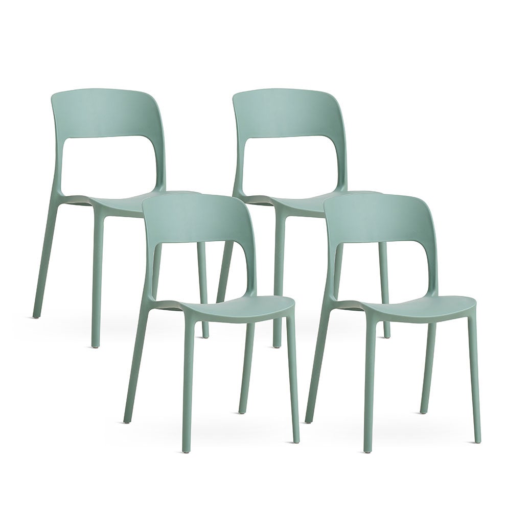 Lot de 4 chaises Barbara de jardin empilables en polypropylène avec ...