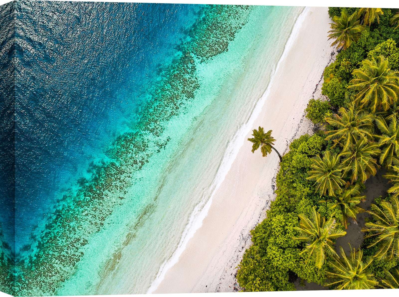 Photo de mer - impression sur toile - Plage tropicale, vue aérienne ...