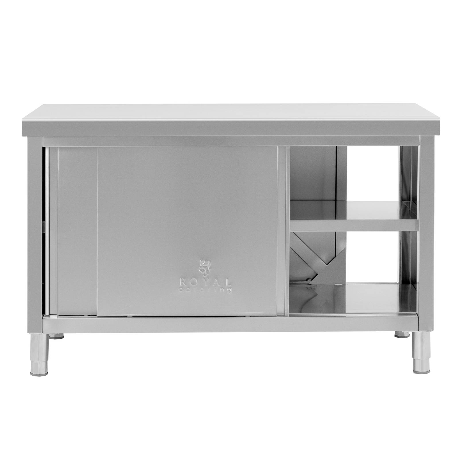 Meuble bas en inox avec double ouverture - ECO - 140 x 70 cm - 500 kg ...