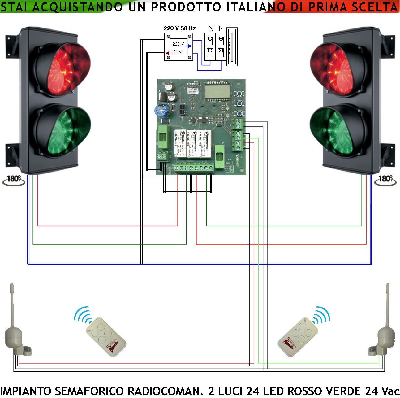 Kit 2 Semafori Orientabili 180° Condominio 24 Led Rossi 24 Led Verdi ...