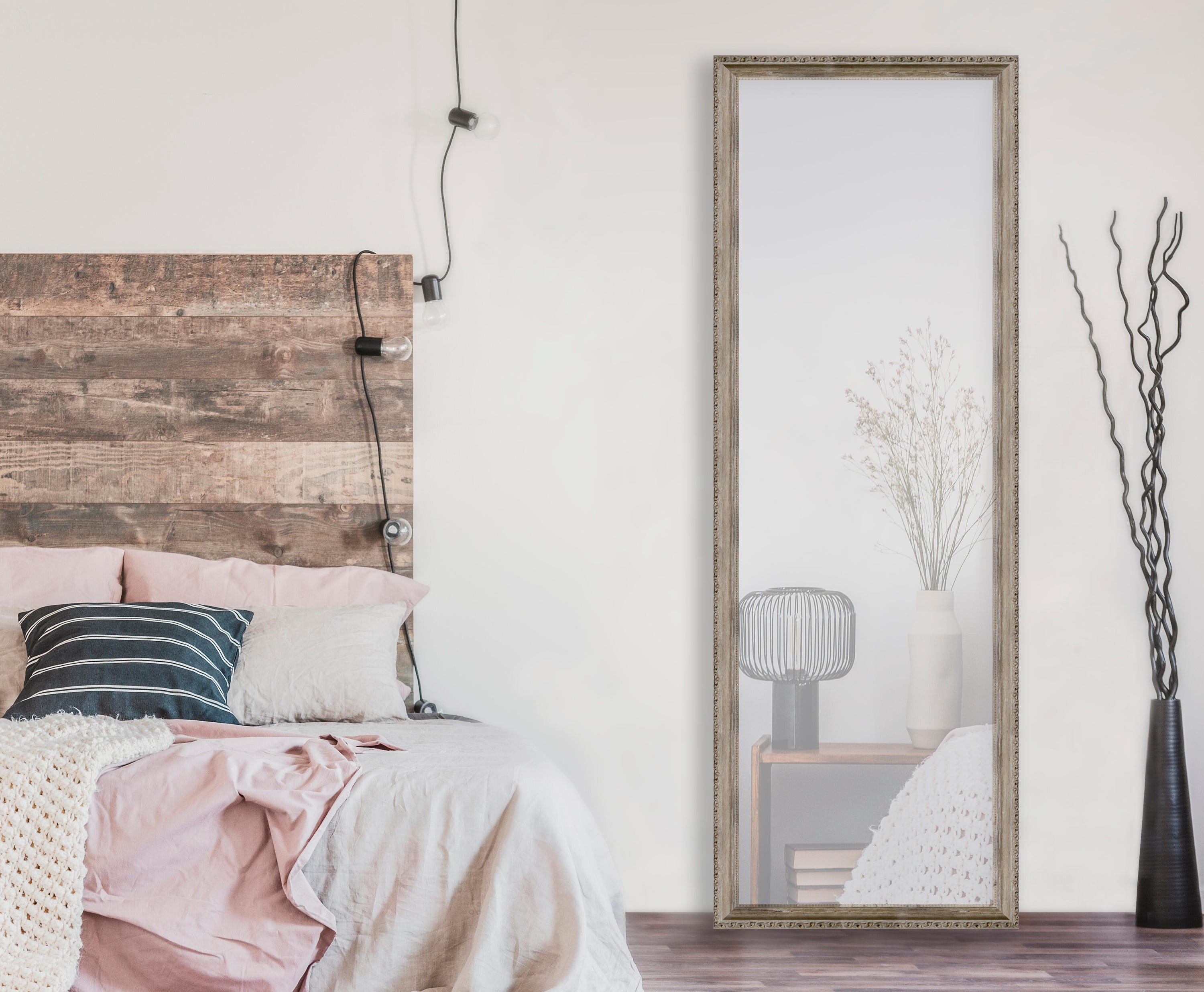 Miroir rectangulaire encadré Claudia marron 47 x 147 cm | Leroy Merlin