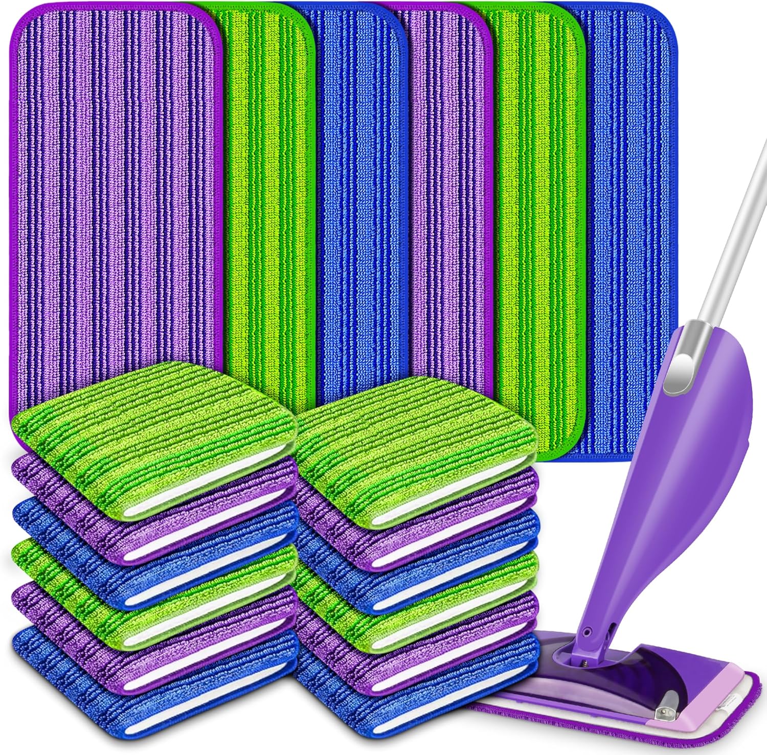 Lingettes réutilisables compatibles Swiffer Wet Jet, 18 lingettes ...