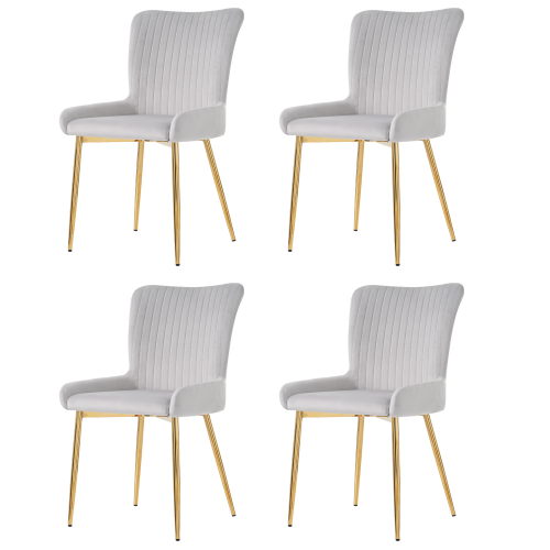 Silla de comedor de terciopelo, juego de 4, lujosa, sillón lounge ...