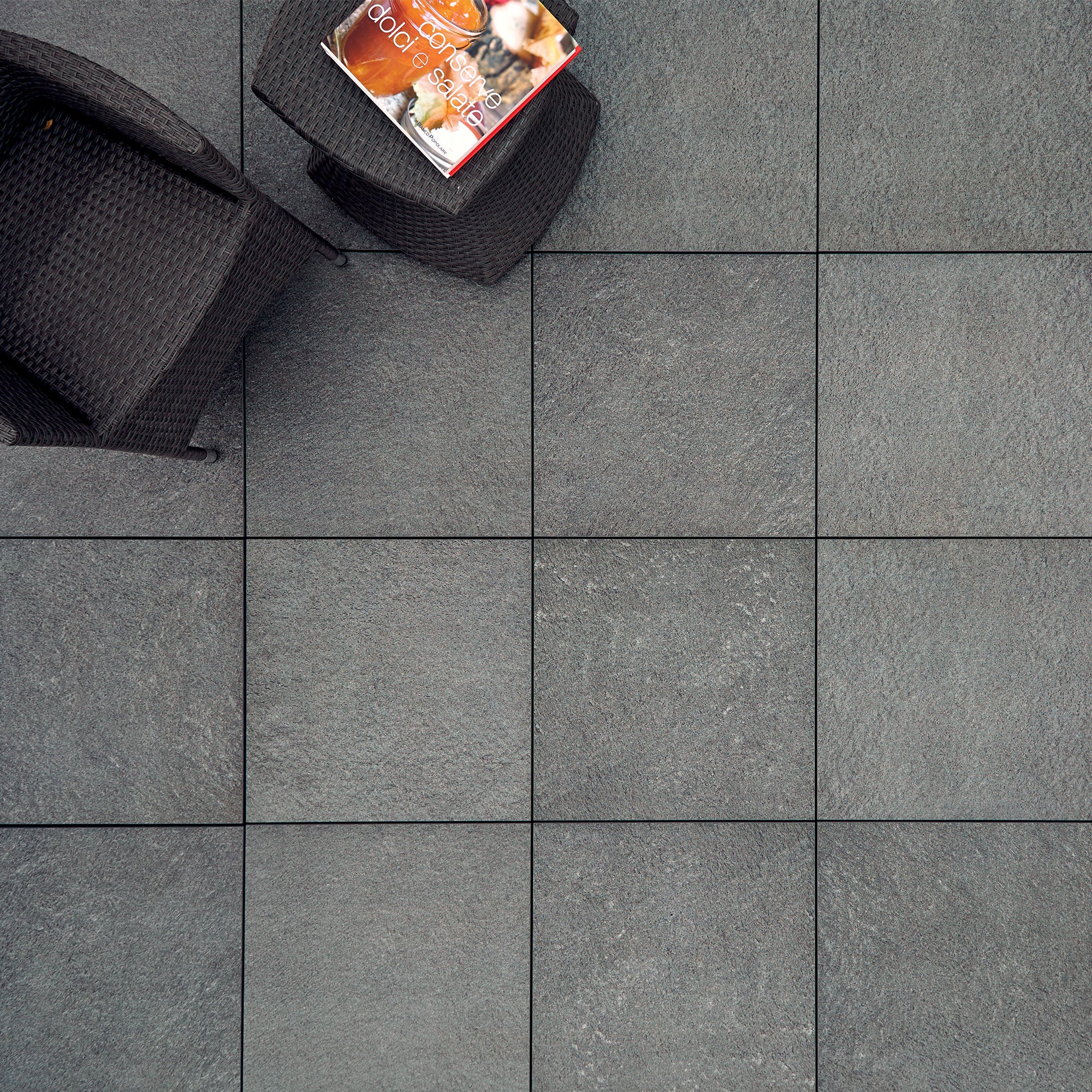 Dalle sol extérieur grès cérame Premium effet pierre grise Verona l.60 ...