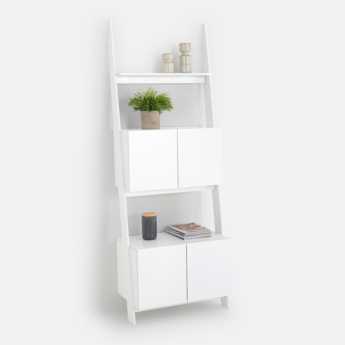 Étagère échelle murale, 4 portes, Domeno - Blanc - taille unique ...