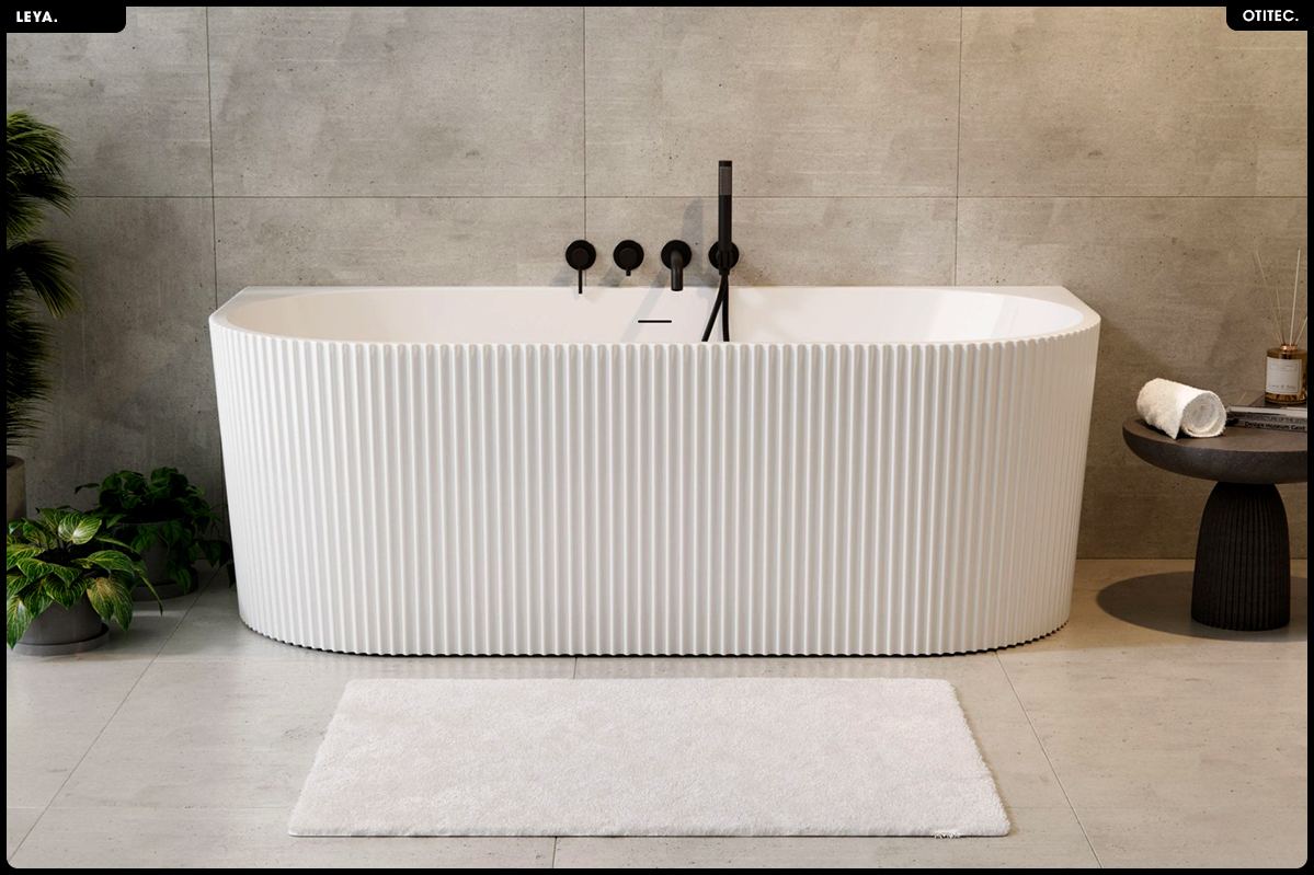 Baignoire semi îlot - 170 x 75 cm - avec Siphon Chrome - Pieds - INCLUS - LEYA | Leroy Merlin