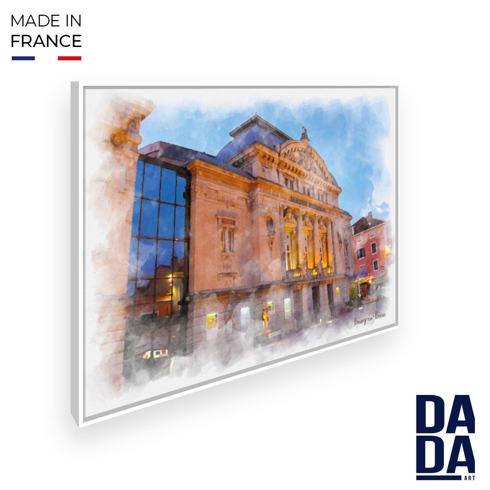 Tableau Théâtre de Bourg-en-bresse / 45x60cm / Cadre Blanc / Fabriqué ...