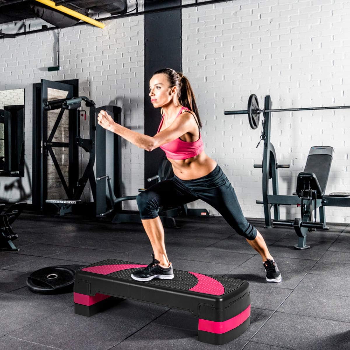 Aérobic Step Réglable en Hauteur 3 Niveaux 10/15CM/20CM de Poids 250KG ...