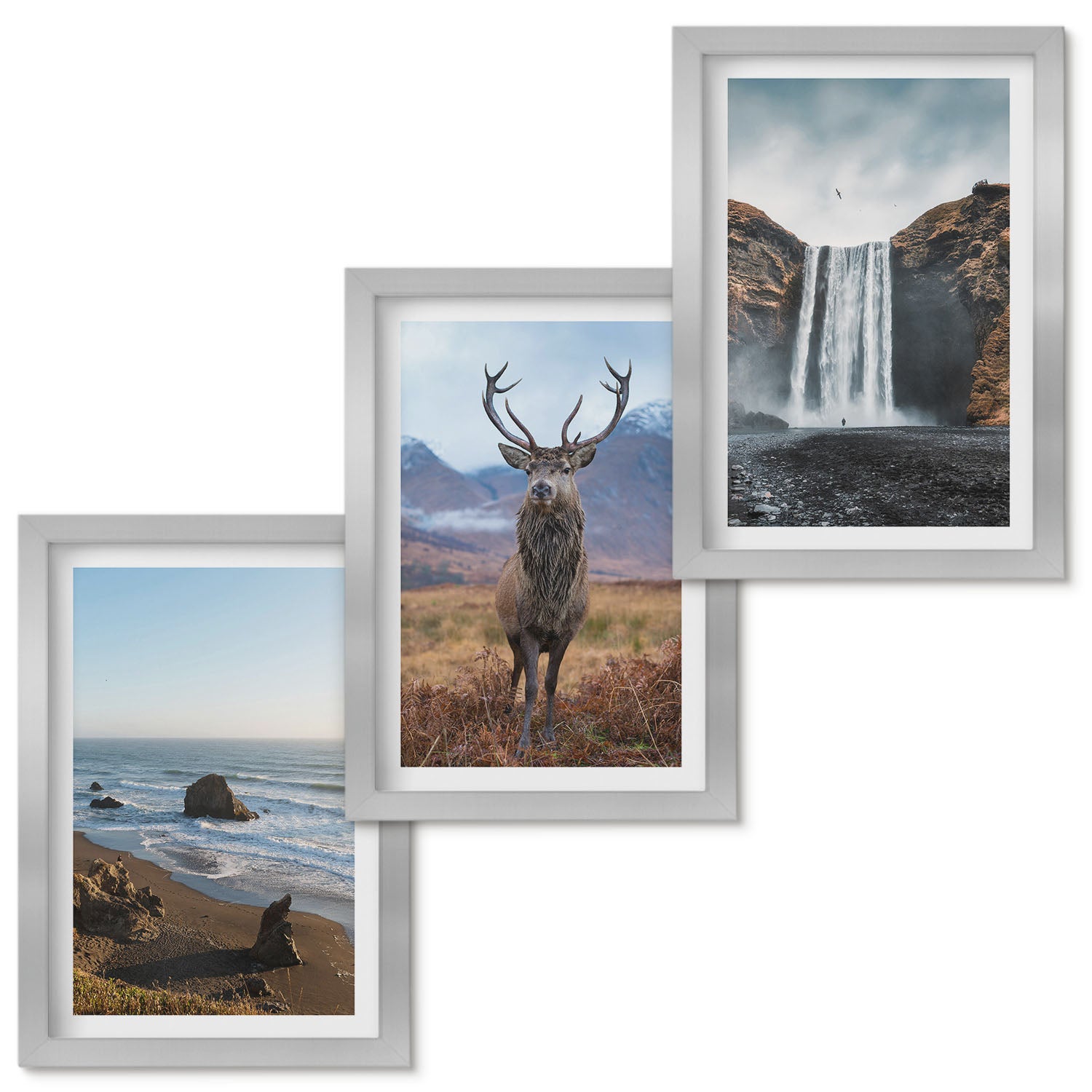 Ensemble de tableaux encadrés - 3 parties | Paysages de montagne avec ...