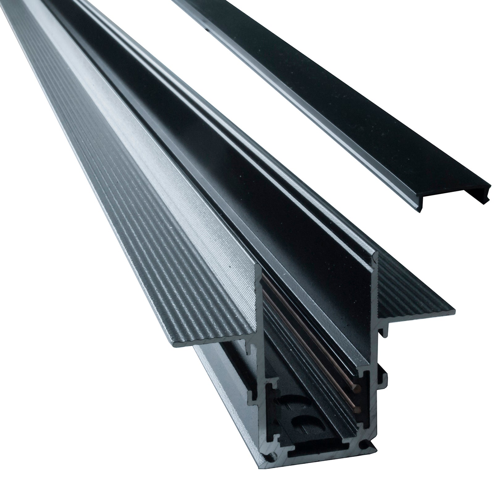 Rail encastré magnétique noir 2m 48V spots intérieurs à LED rail | Leroy Merlin