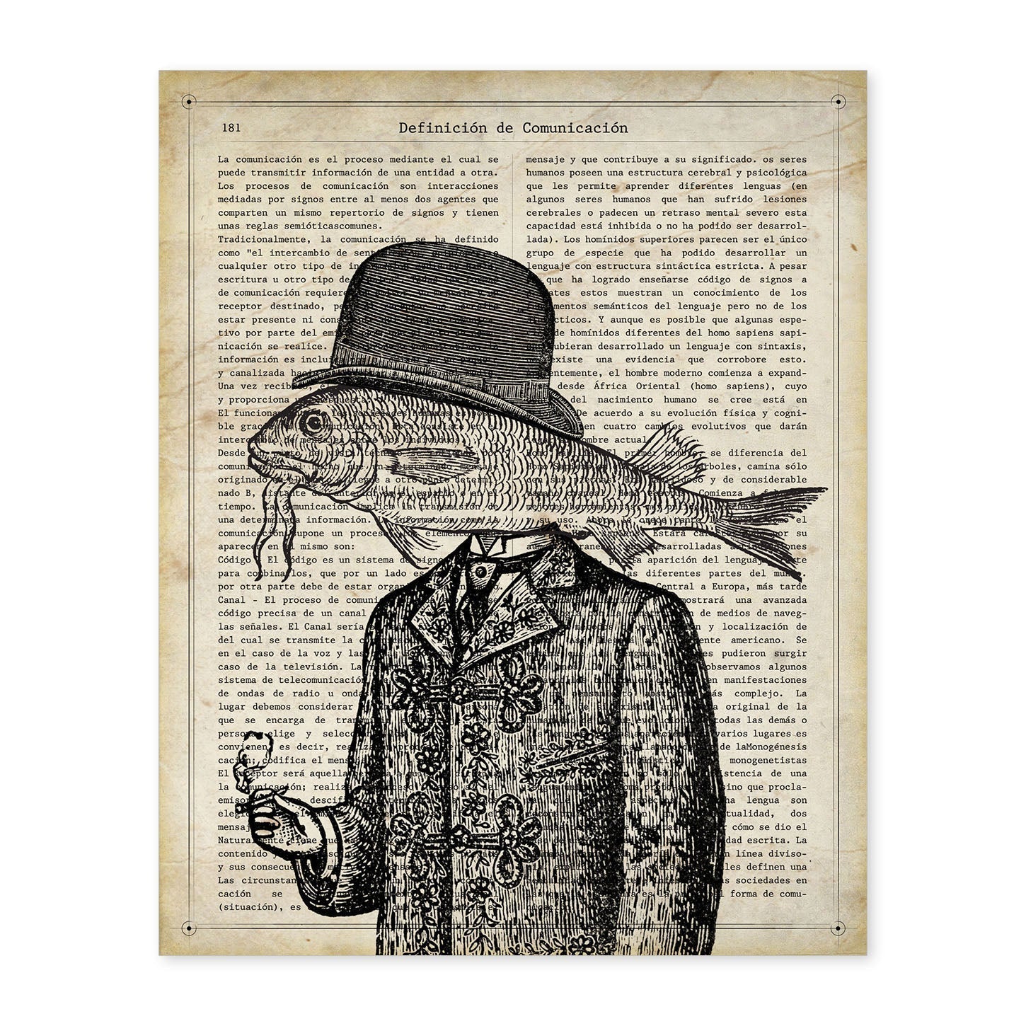 Nuovo Poster Fishman Con Definizione. Sheet Per Animali Con Testo E ...