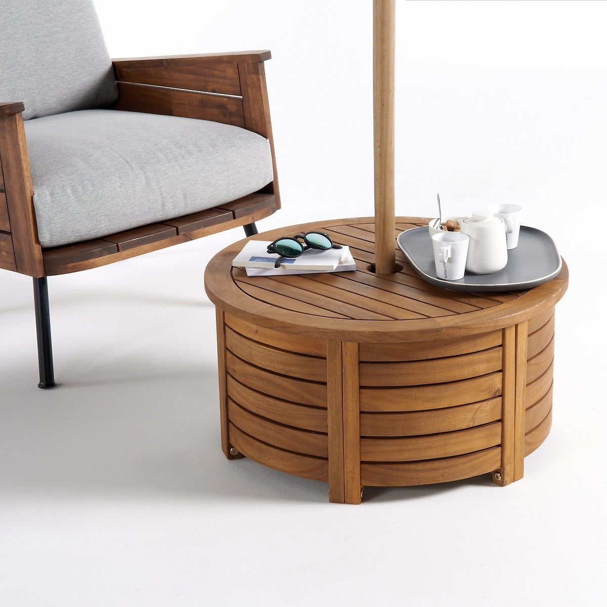 Cache-pied rond parasol, acacia huilé, Julma - Acacia - taille unique ...