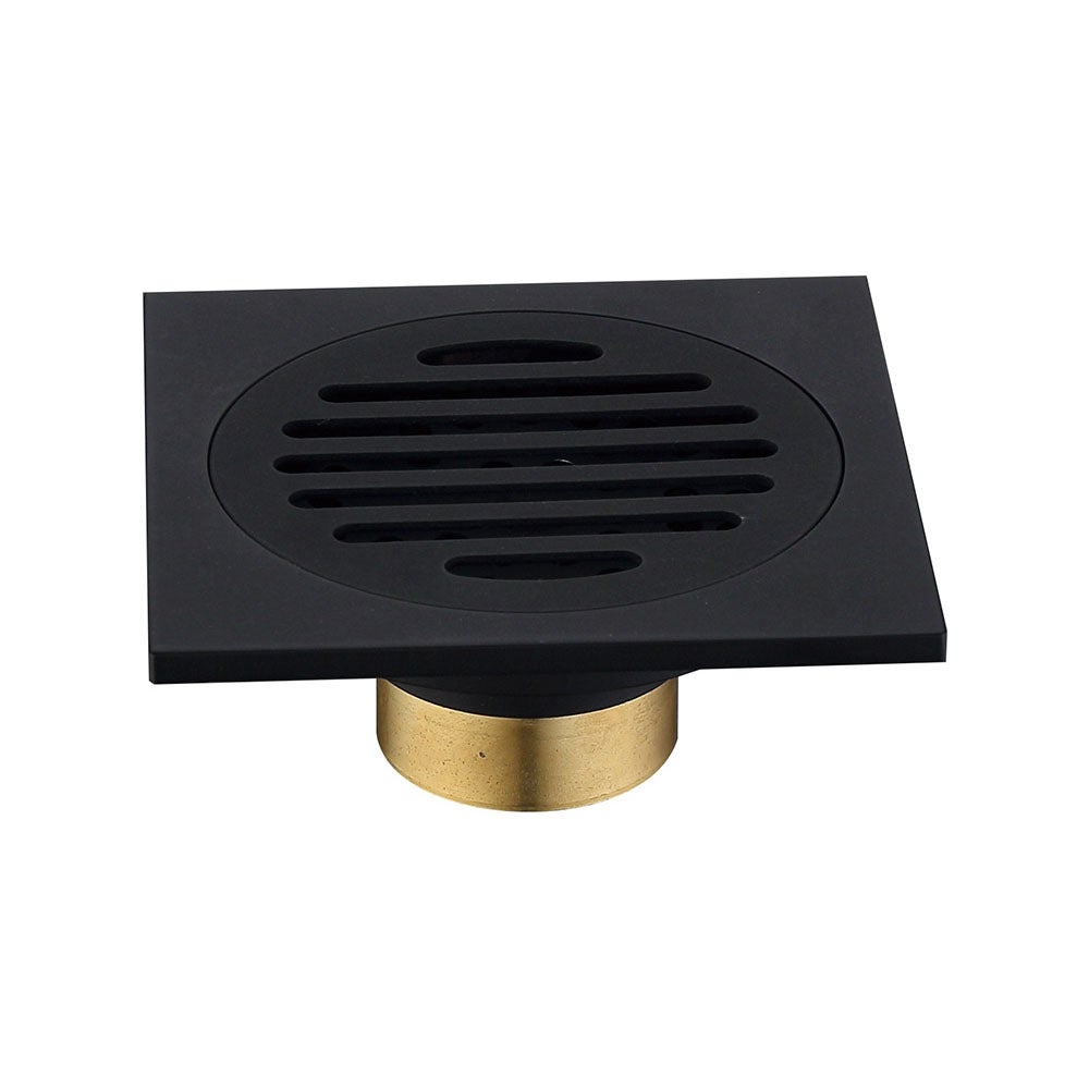 Siphon de sol à encastrer avec grille - Noir | Leroy Merlin