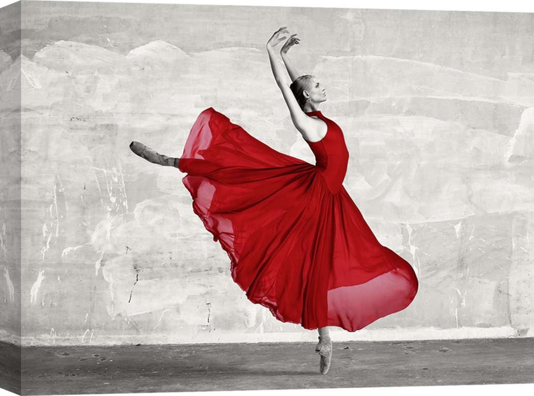 Impression sur toile - Ballerine en rouge - 70x50 cm | Leroy Merlin Impression sur toile - Ballerine en rouge - 70x50 cm | Leroy Merlin