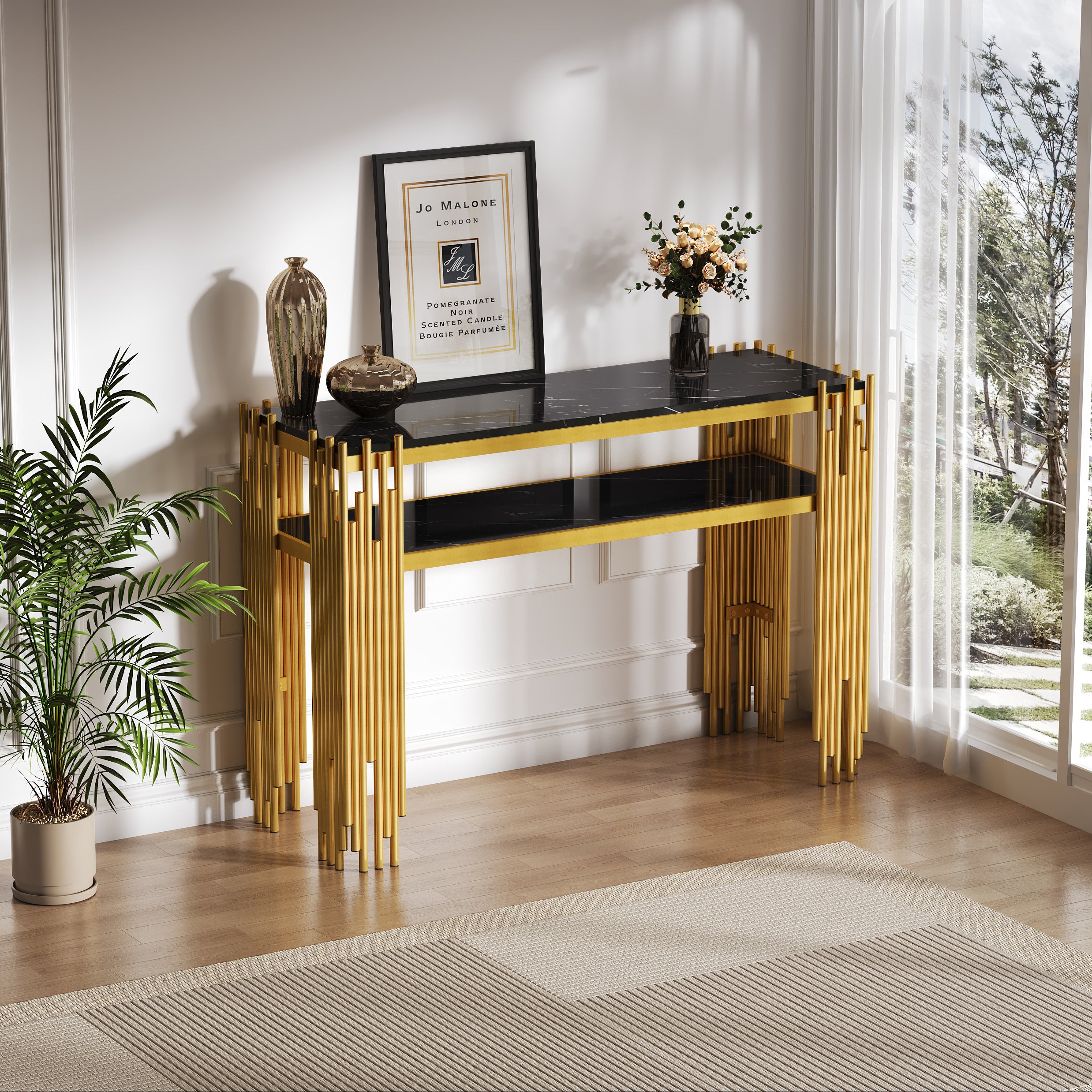 Table d'appoint moderne minimaliste 128x44x80 cm Finition brillante ...