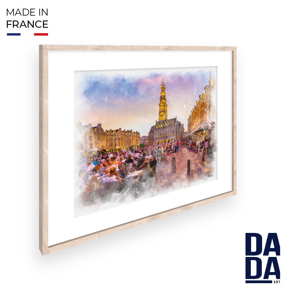 Image encadrée Grand-Place d'Arras / 30x40 cm / Cadre Effet naturel ...