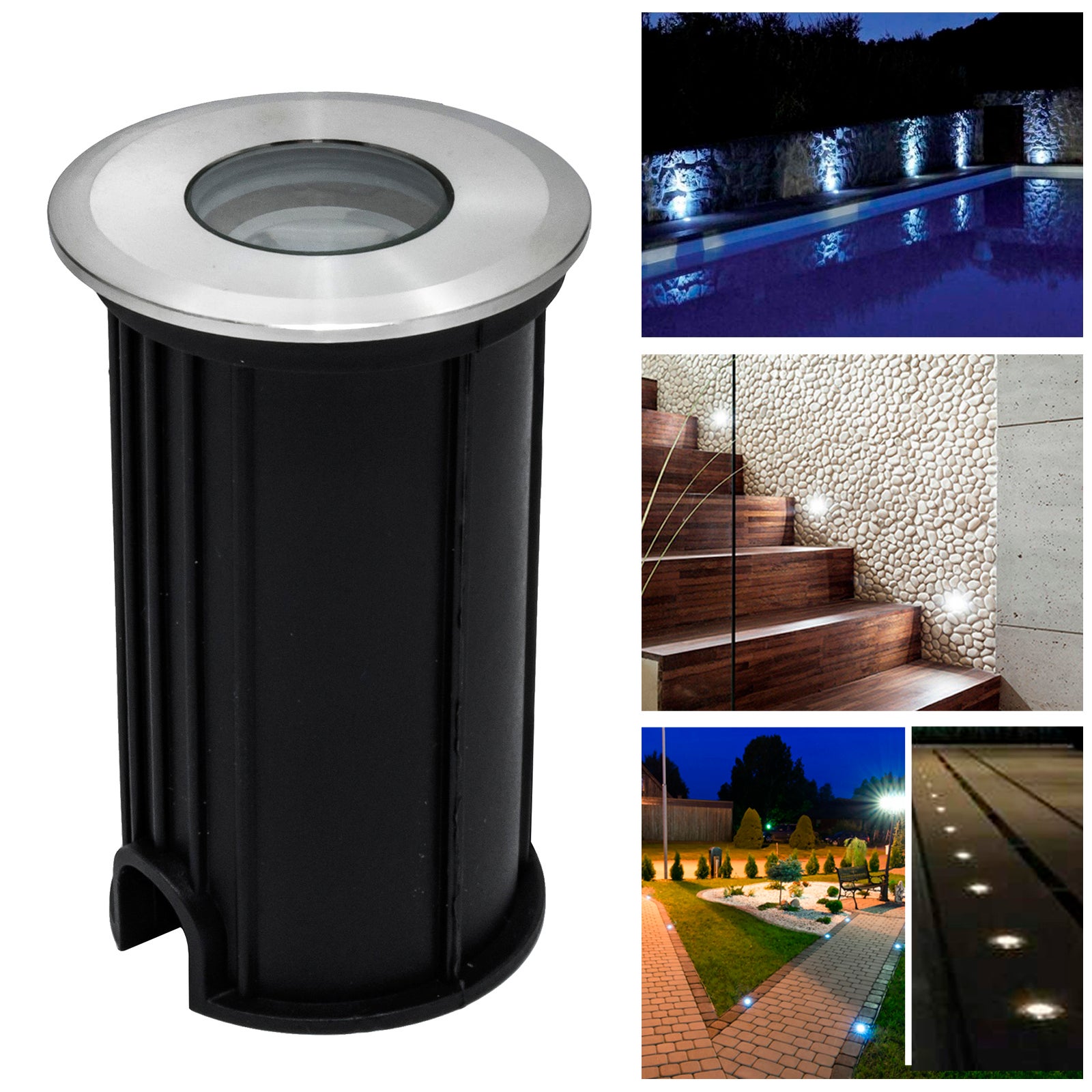 Projecteur rond à LED 12V, étanche IP68, 2W, trou encastré 42mm ...