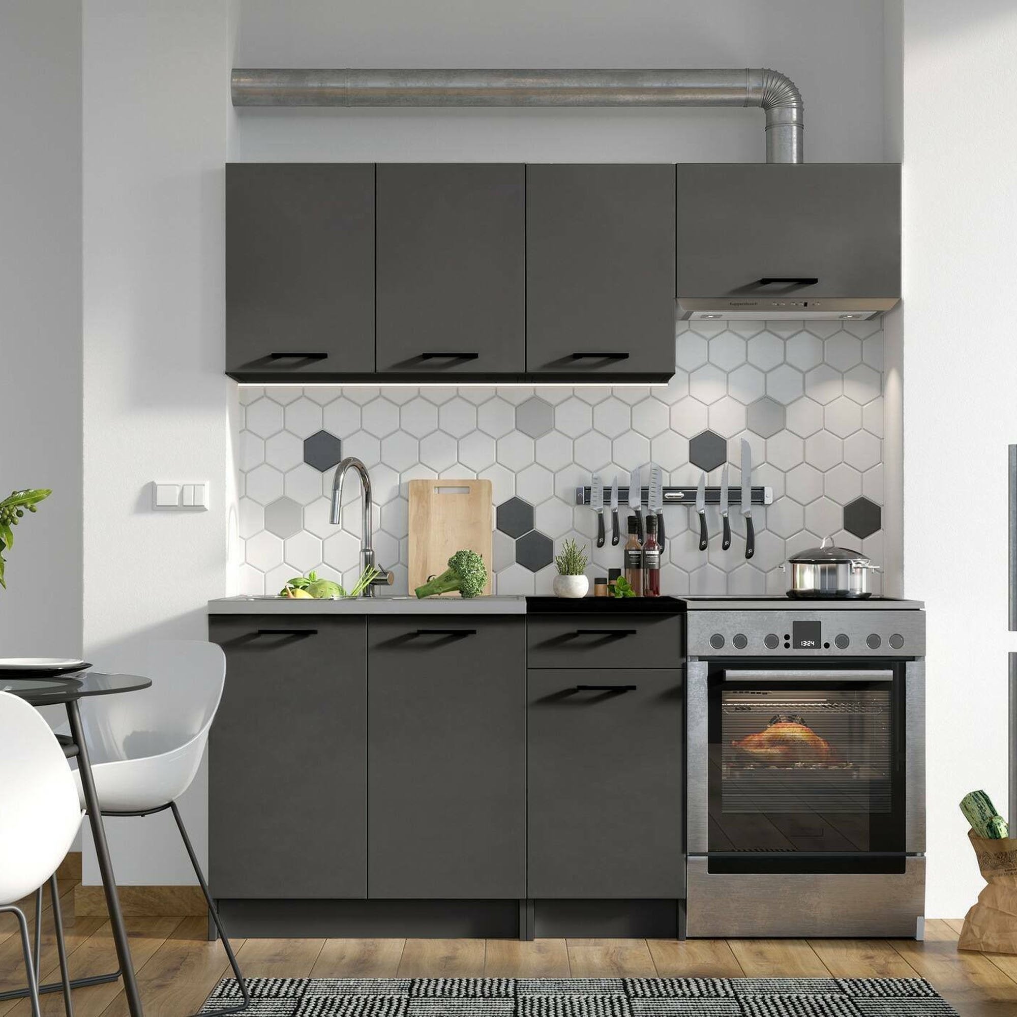 Cocina, Estante Modular, Cajón, Negro Antracita - Cormone | Leroy Merlin