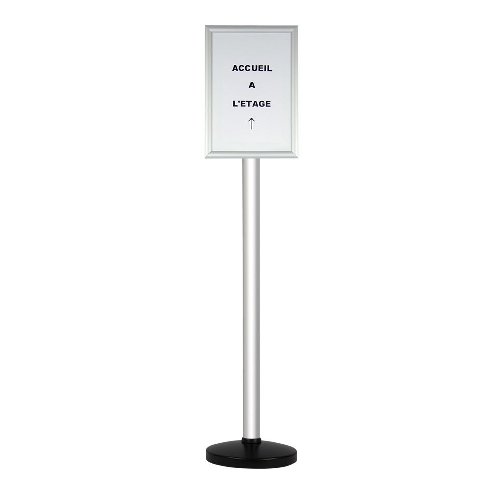 Poteau alu anodisé grande hauteur sur socle portable avec support alu ...