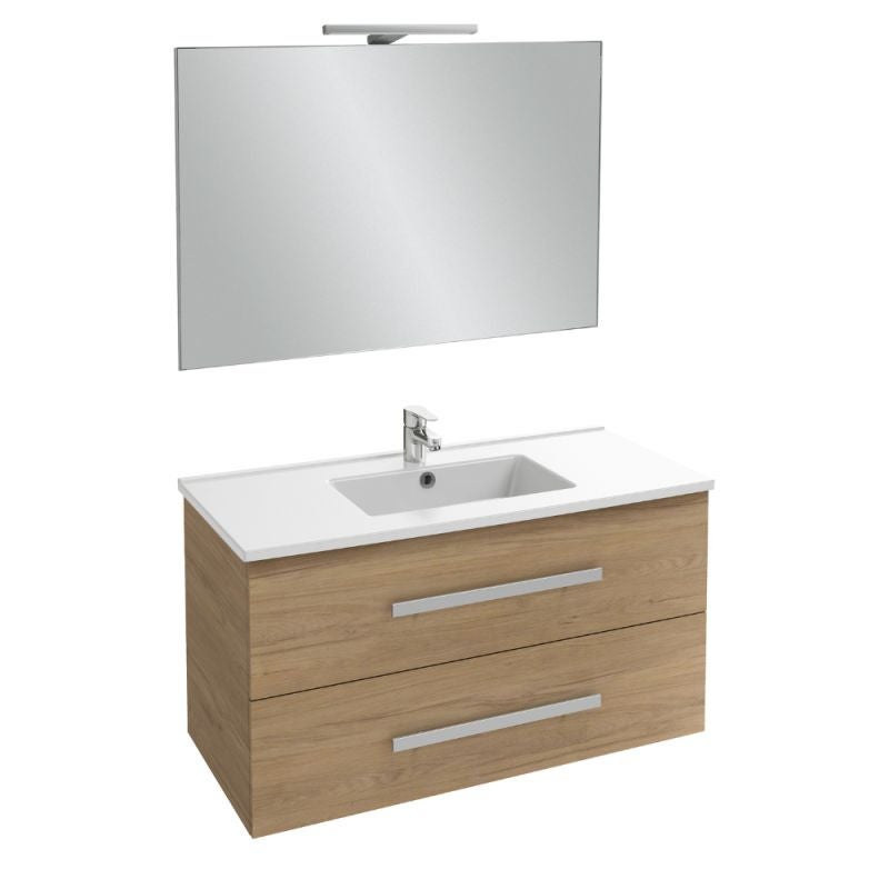 Pack meuble vasque 100 cm JACOB DELAFON Ola up chêne + miroir + spot | Leroy Merlin