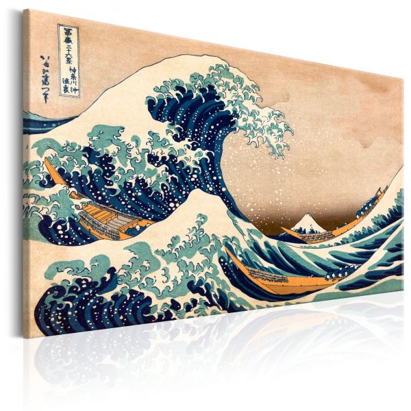Tableau stylisé The Great Wave off Kanagawa (Reproduction) 120x80 cm ...