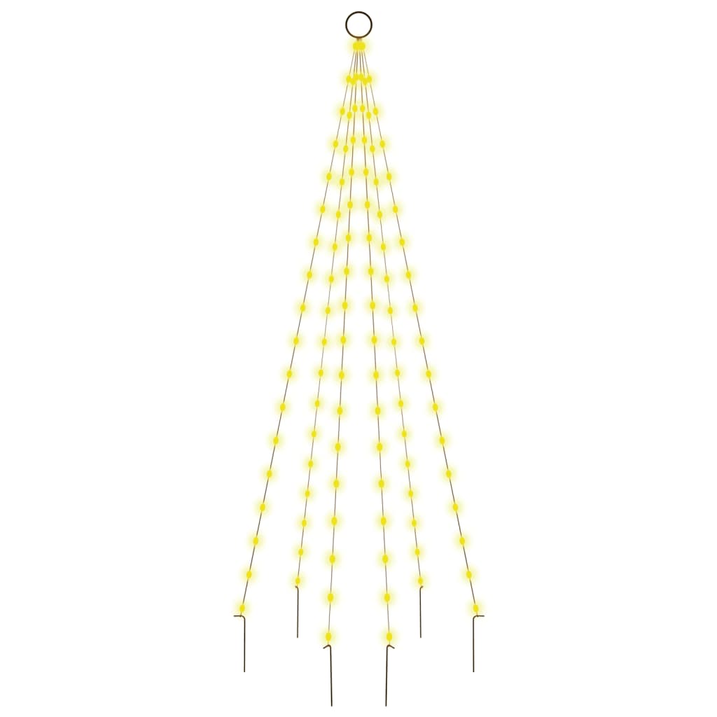 Árbol de Navidad en asta de bandera 108 LED blanco cálido 180cm ...