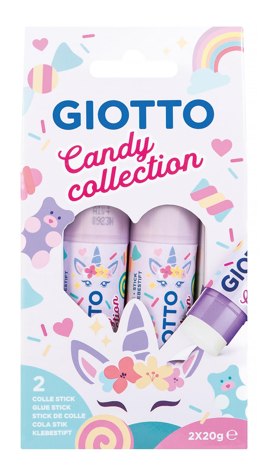 GIOTTO- Stick di Colla Candy Collection, Colore Trasparente, F546700 ...
