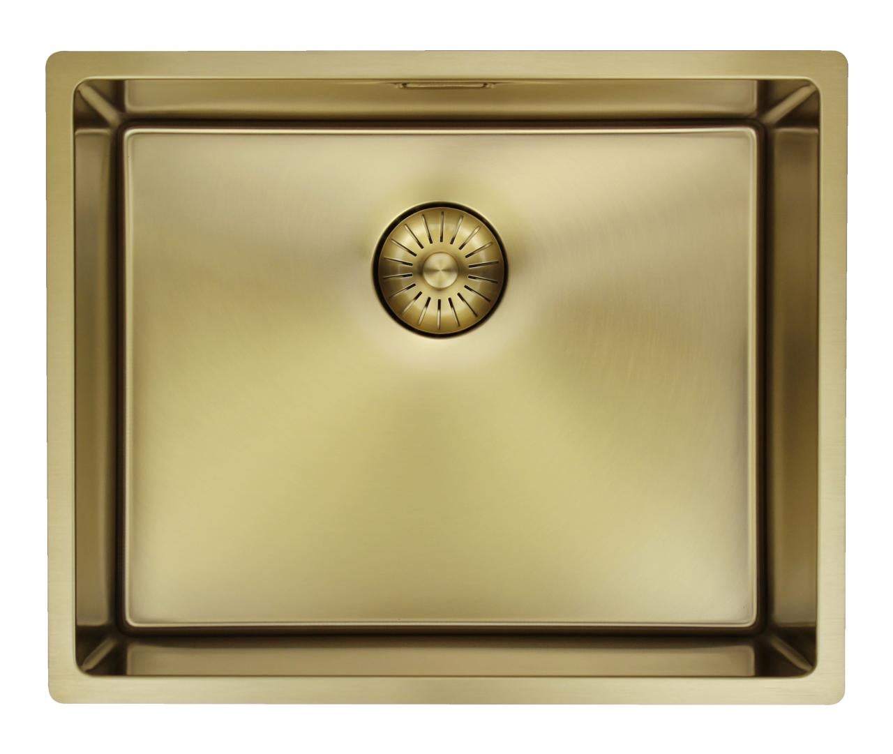 Évier Pure.Sink Prestige 50x40 cm PVD Or 10 mm rayon encastré, à ...