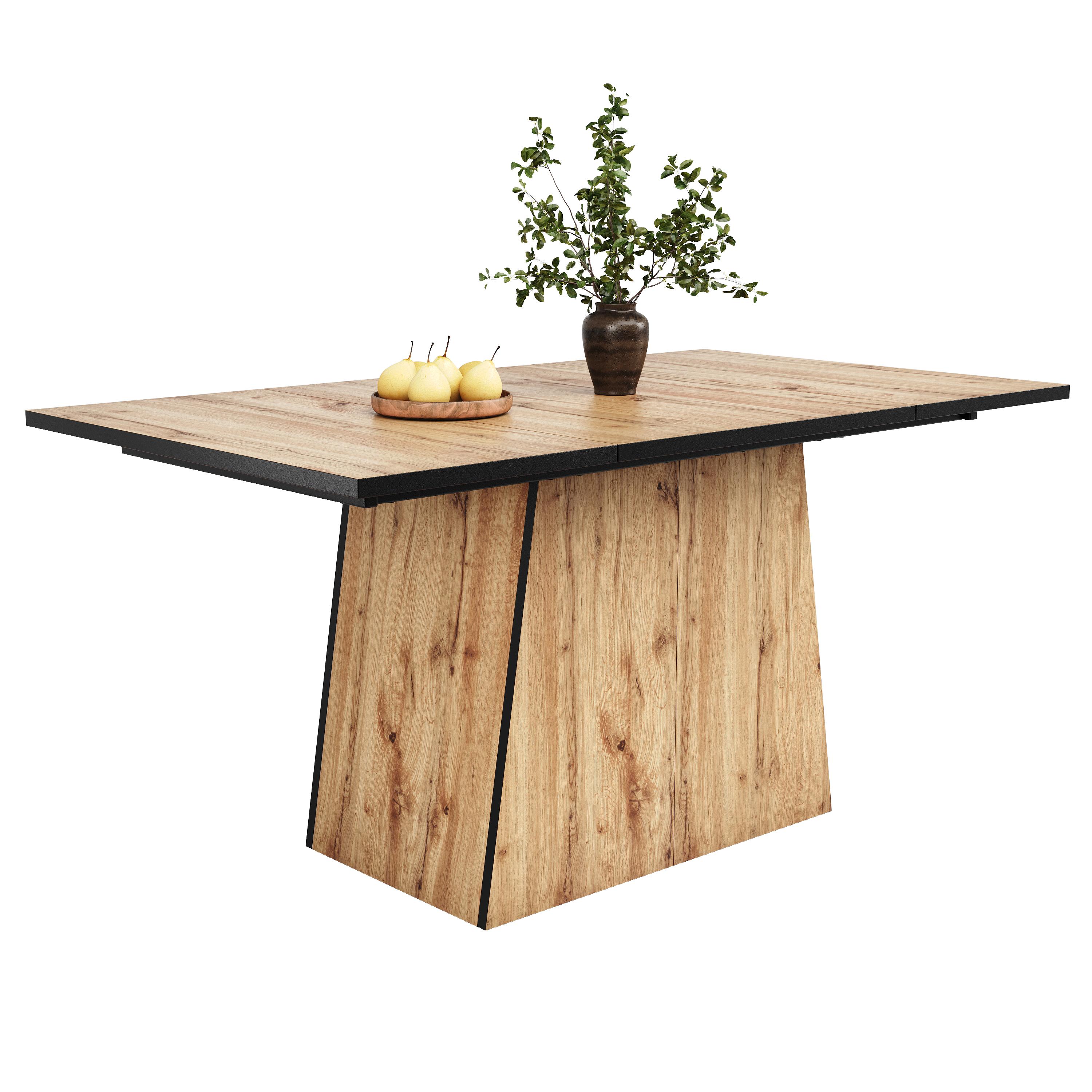 Table à manger moderne bois MDF 138x80 cm – Design effet bois, solide ...