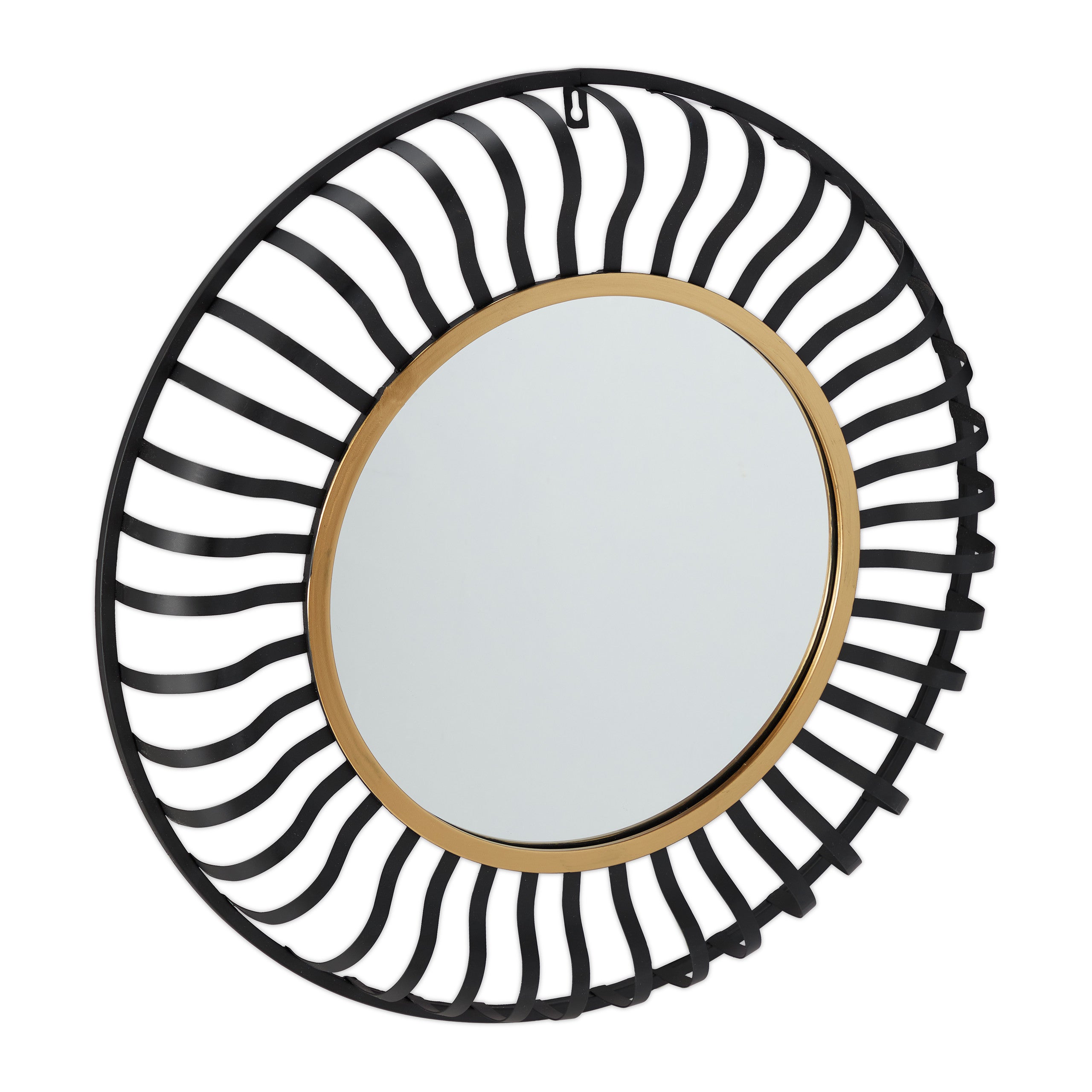 Relaxdays Miroir rond, mural, à suspendre, cadre en métal, Ø 60 cm ...