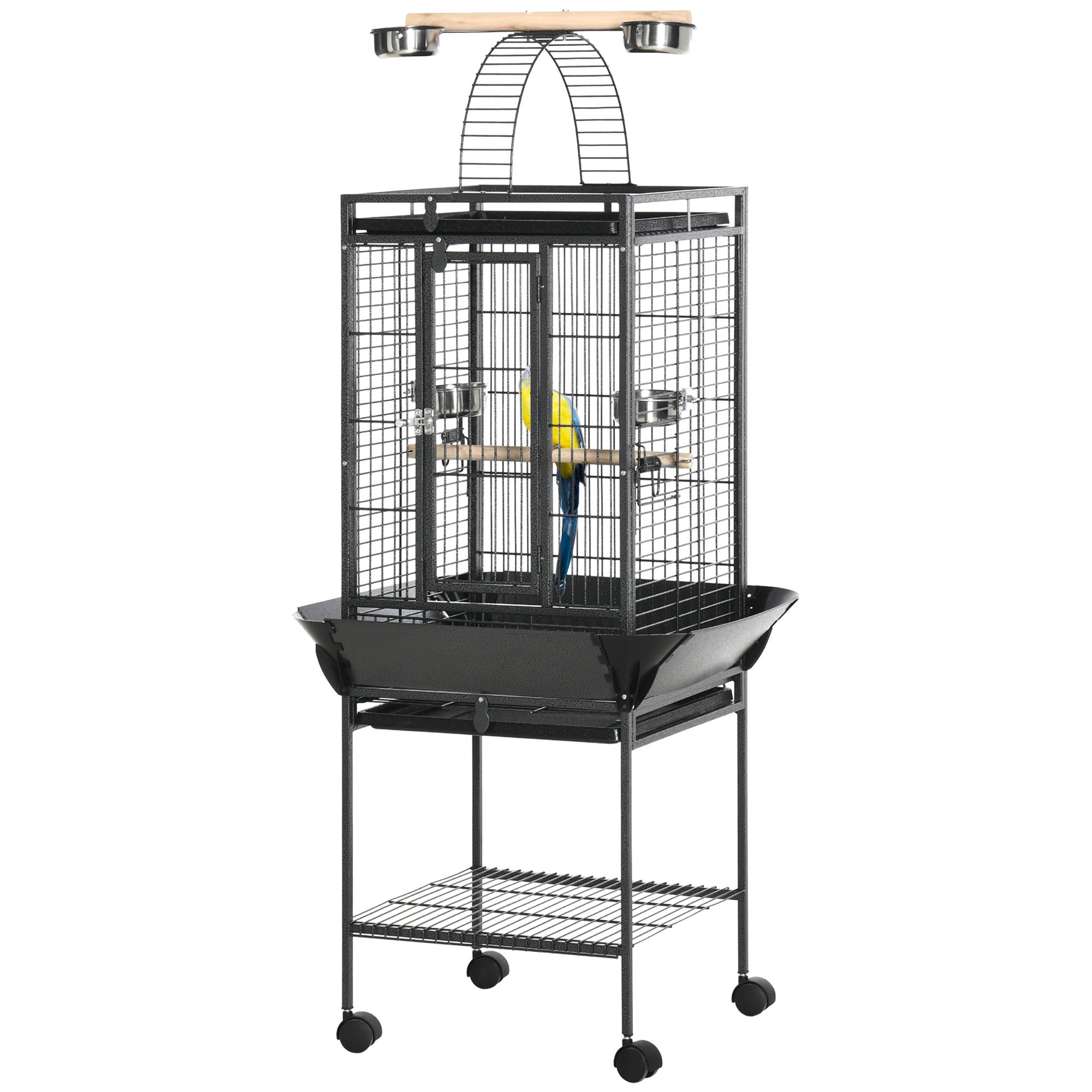 Cage à perruches avec 2 perchoirs en bois et une échelle arquée, cage ...
