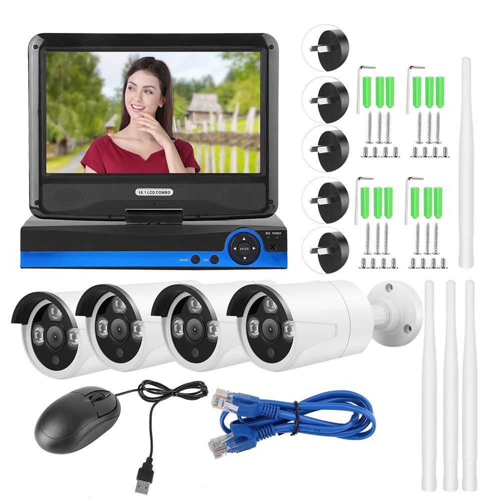 Système de caméra de sécurité sans fil avec écran lcd de 7 pouces, cctv ...