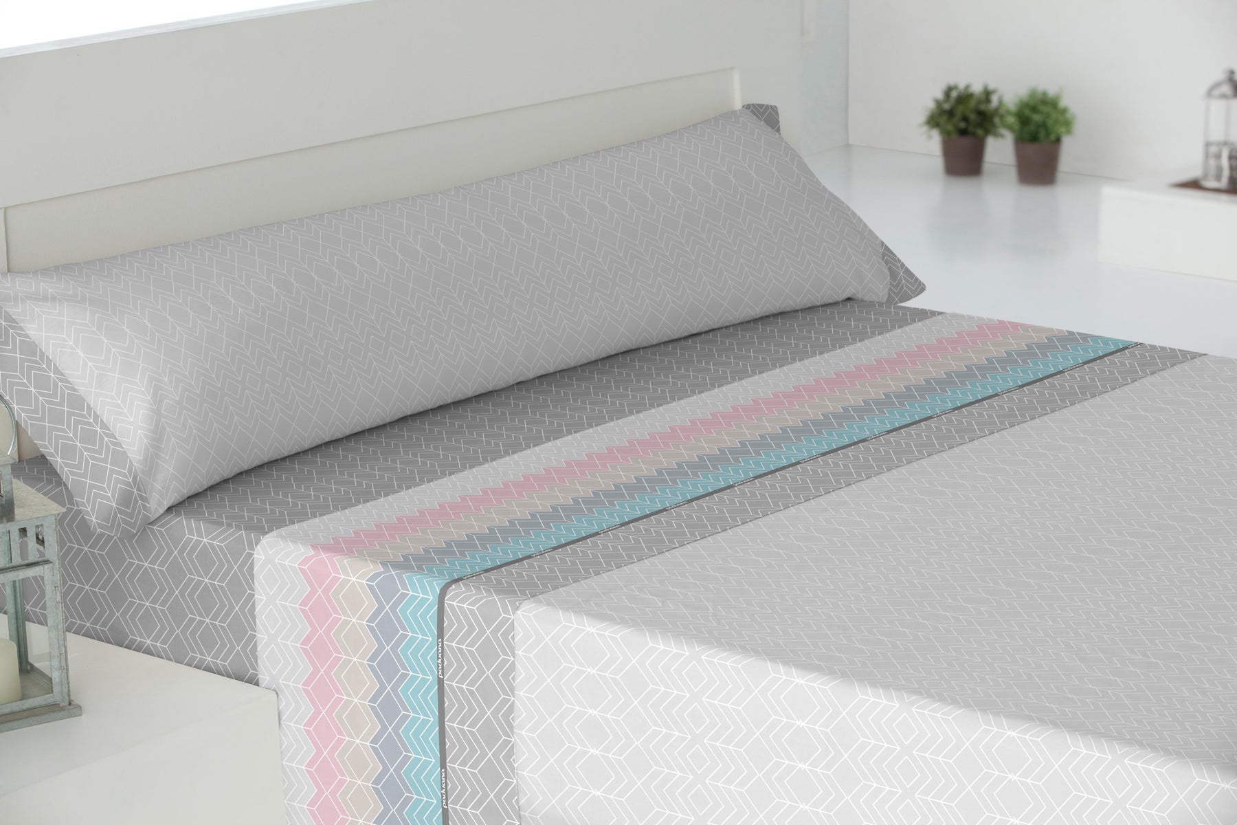 Juego Sábanas Franela Tres Piezas Paduana Bonn Cama 105 Gris | Leroy Merlin