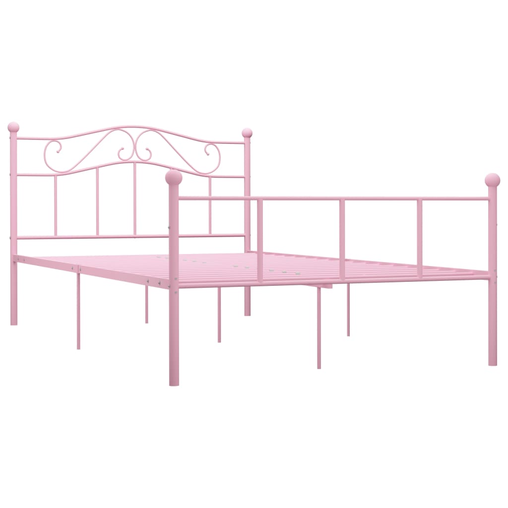 Lit double | Lit adulte | Cadre de lit Rose Métal 160 x 200 cm925805 ...