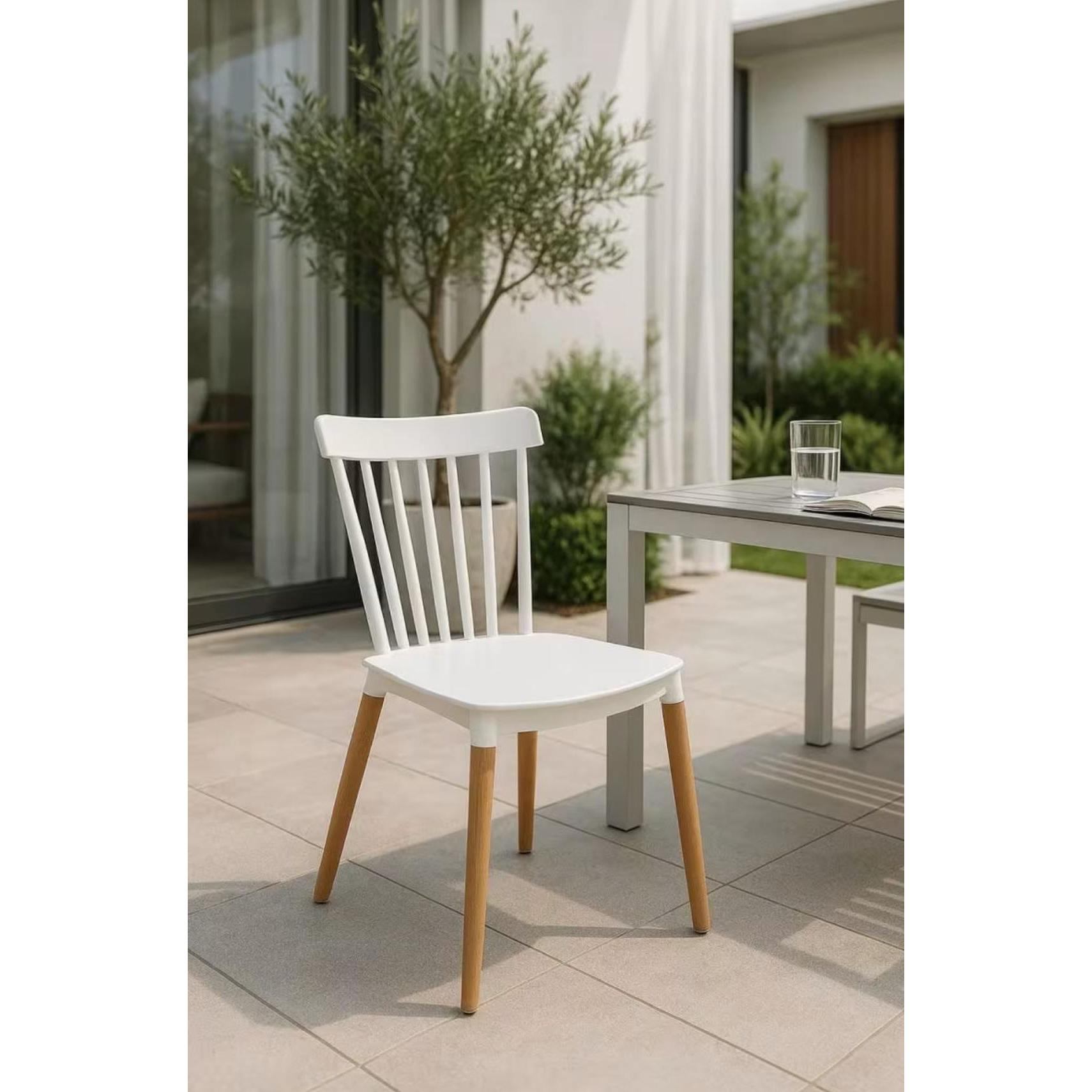 Orion91official - alcione chair white polypropylene seat and beech legs ...