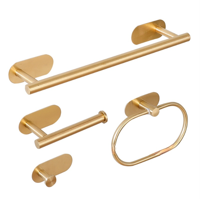 Ensemble de 4 barres porte-serviettes autocollantes en acier inoxydable ...