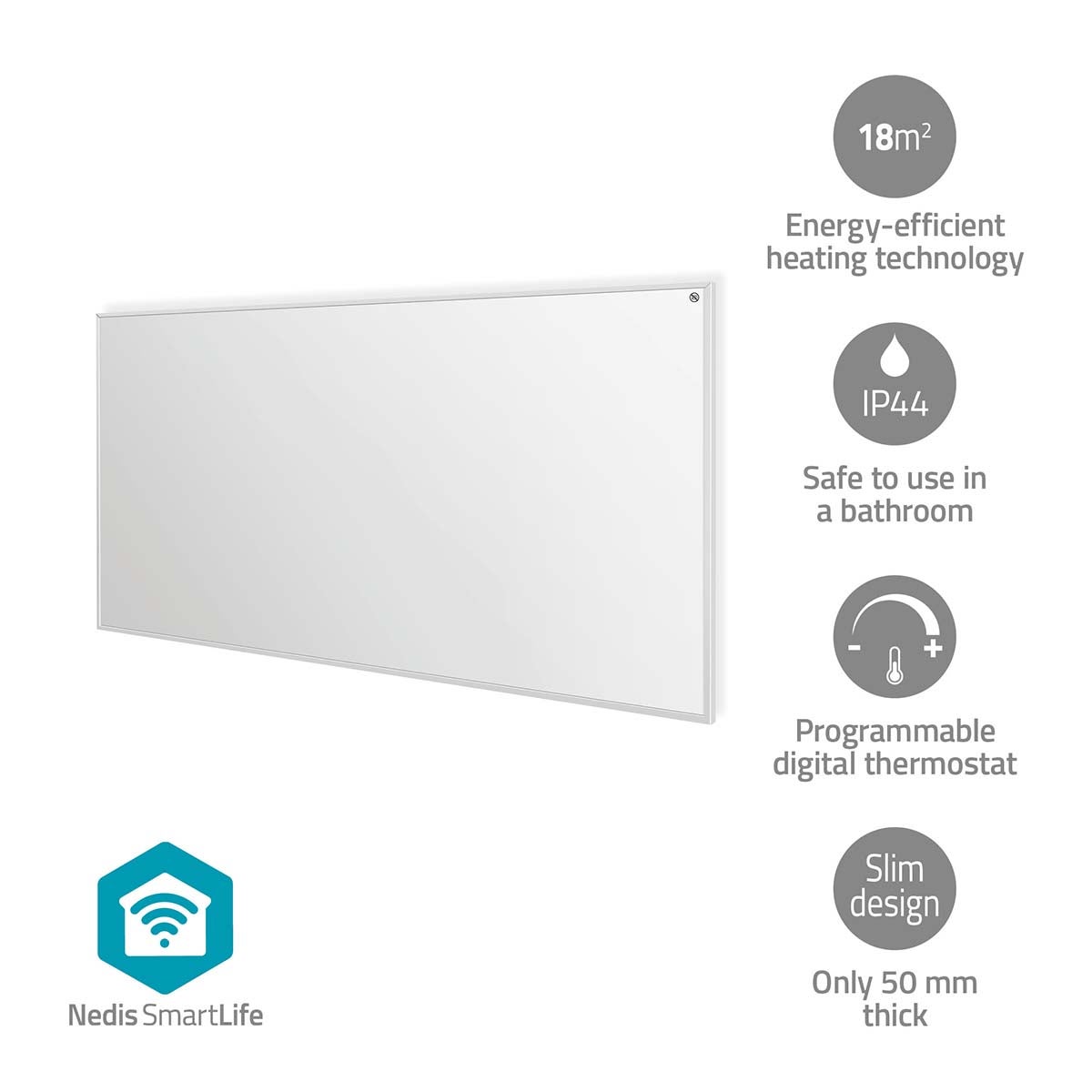 Panel calefactor por infrarrojos Nedis SmartLife de 700 W | Leroy Merlin