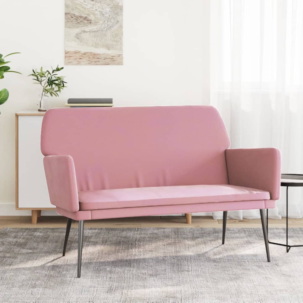 Banc Rose 108x79x79 cm Velours | Leroy Merlin