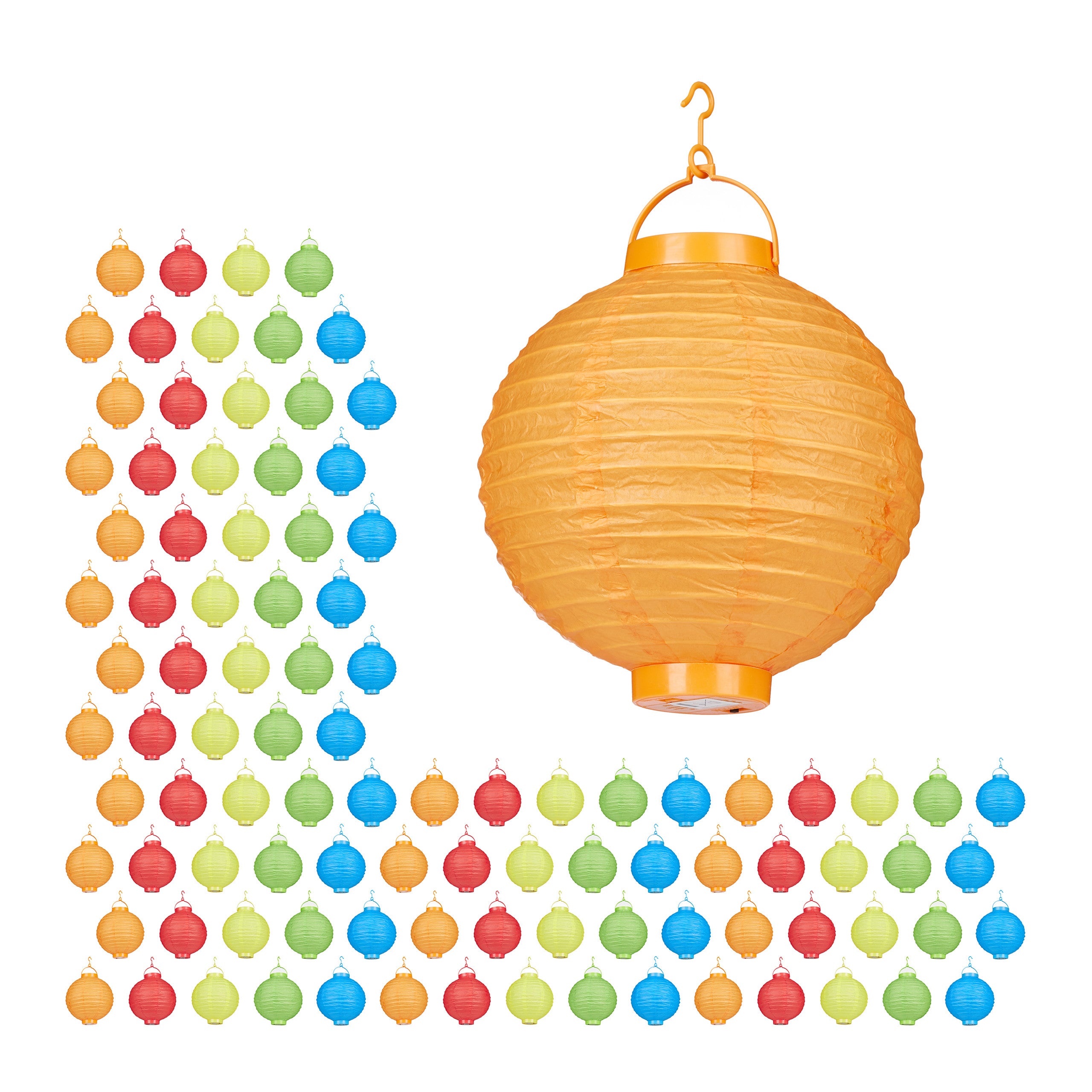 Lampion chinois LED abat-jour papier lanterne boule 20 cm rond ...