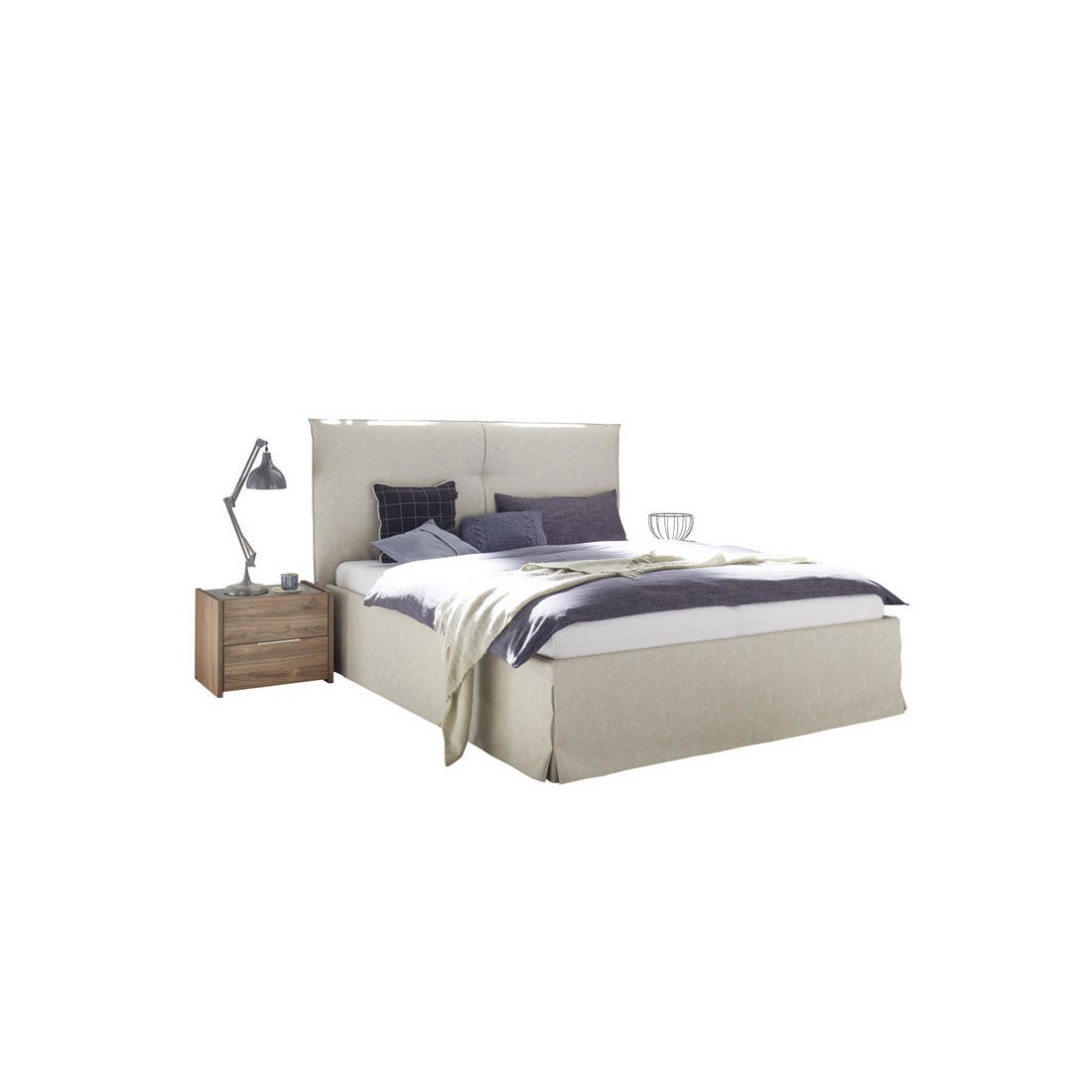 Cadre + Tête de lit 160*200 cm Simili cuir Argile - ANIECE n°1 | Leroy ...