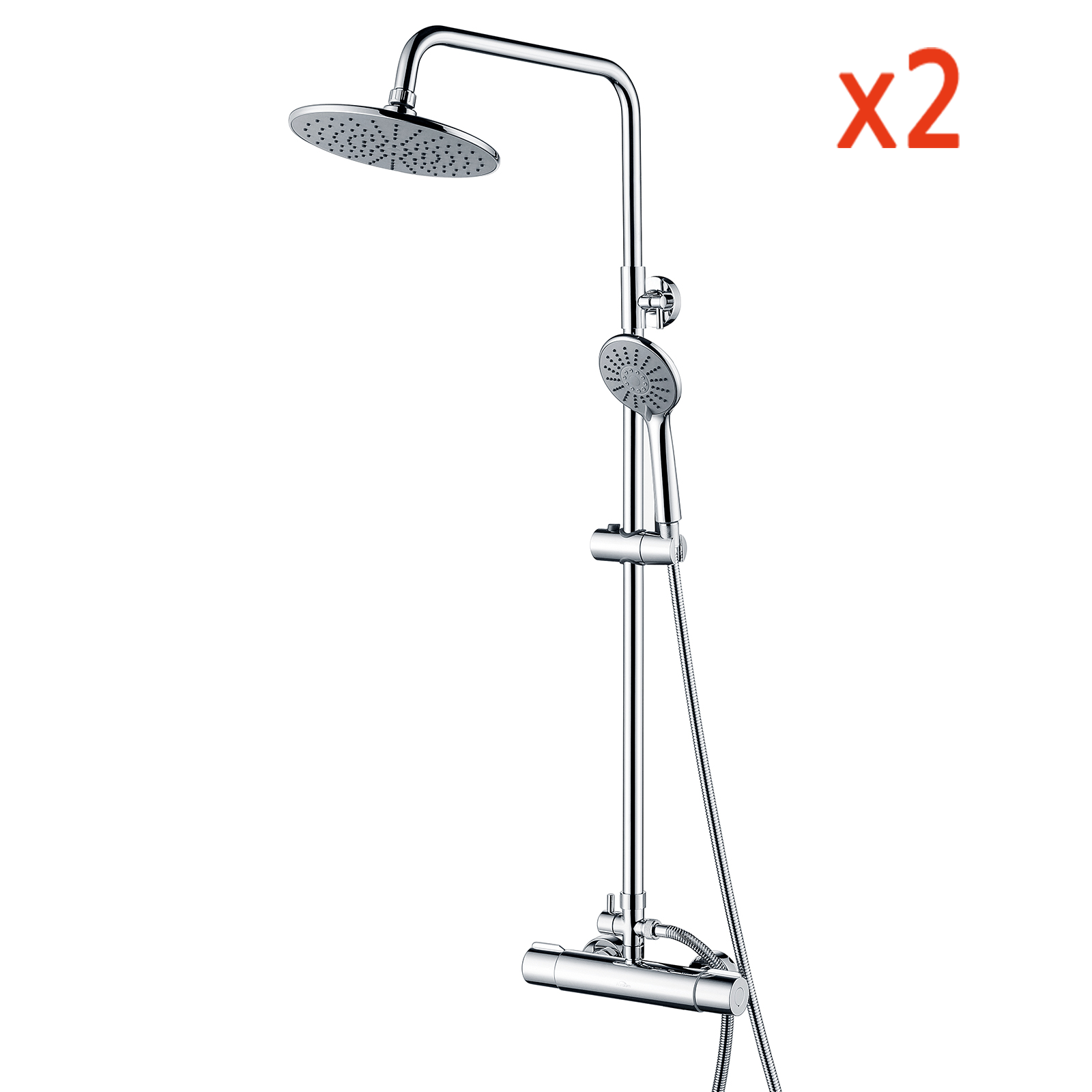 AURALUM MAX 2pcs Colonne Douche Thermostatique Chromé Ensemble Douche ...