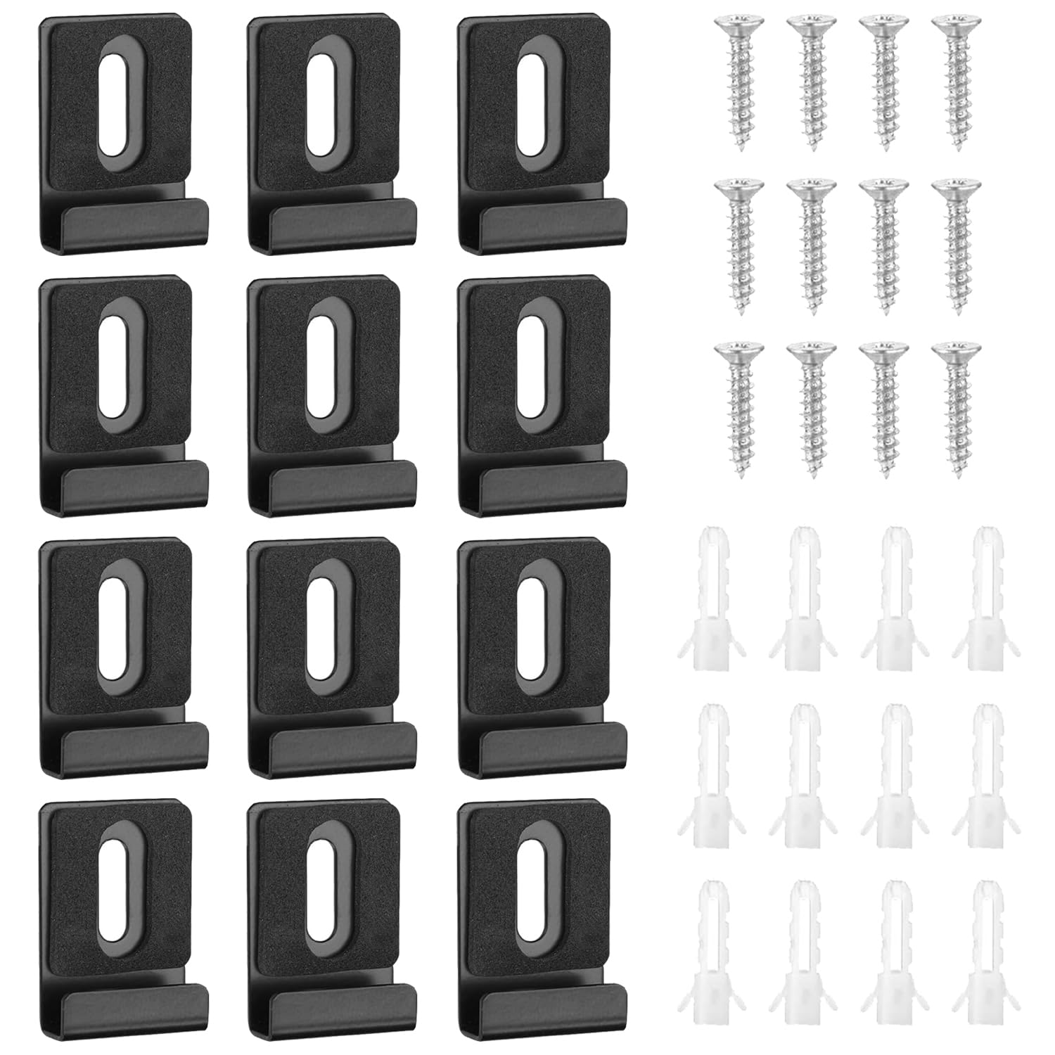 Lot de 12 clips de fixation en métal pour miroir avec vis et coussinets ...