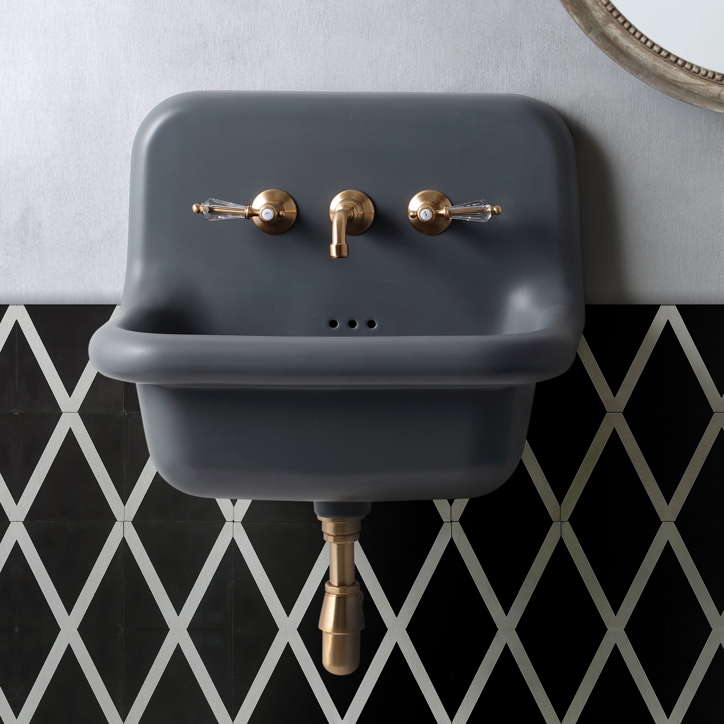 Lavabo Rétro Gris Foncé 60cm TRUE COLORS signé BLEU PROVENCE | Leroy Merlin