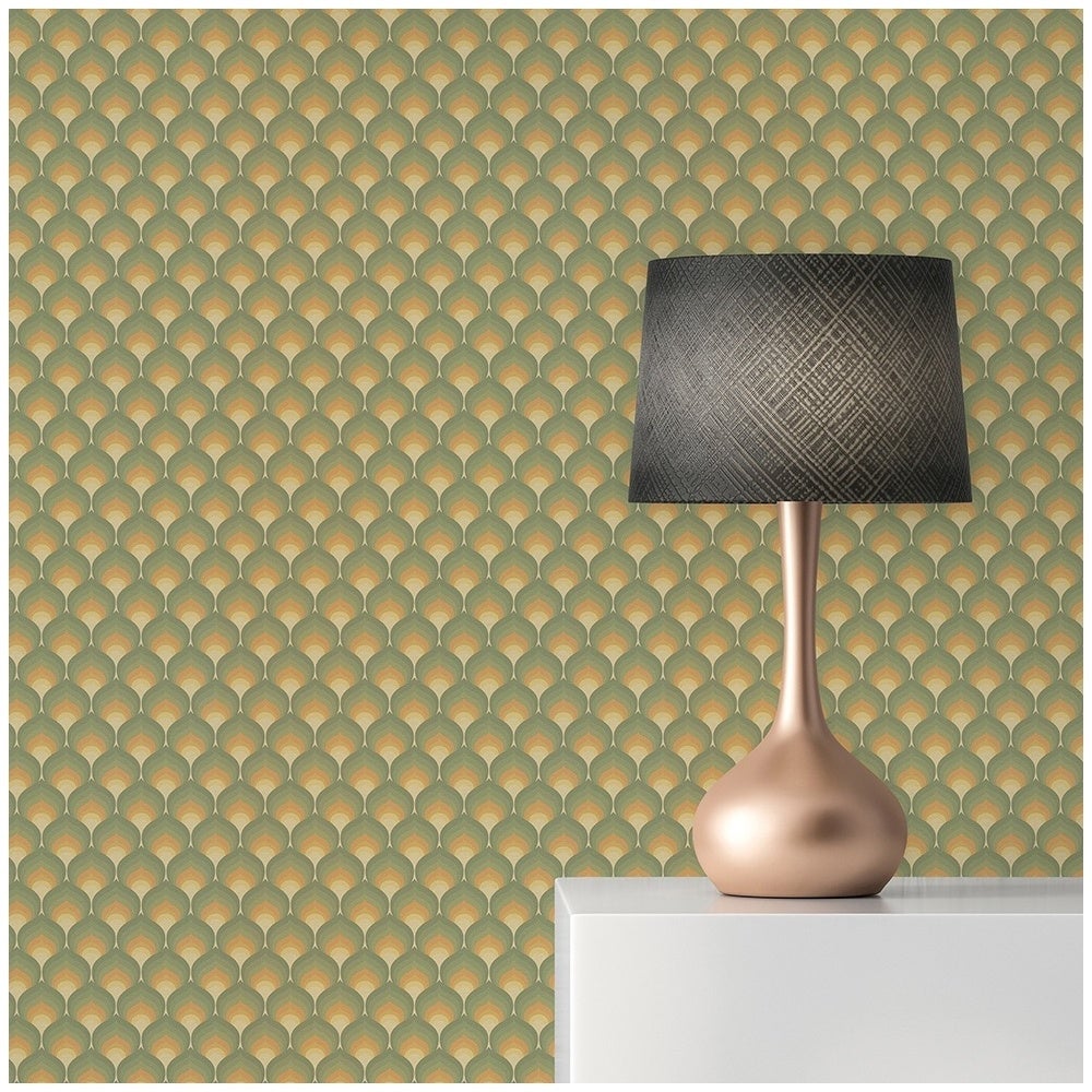 Papier Peint Graphique M1-No.10938 Intissé Vert Jaune Tadessi 8.50 m x ...